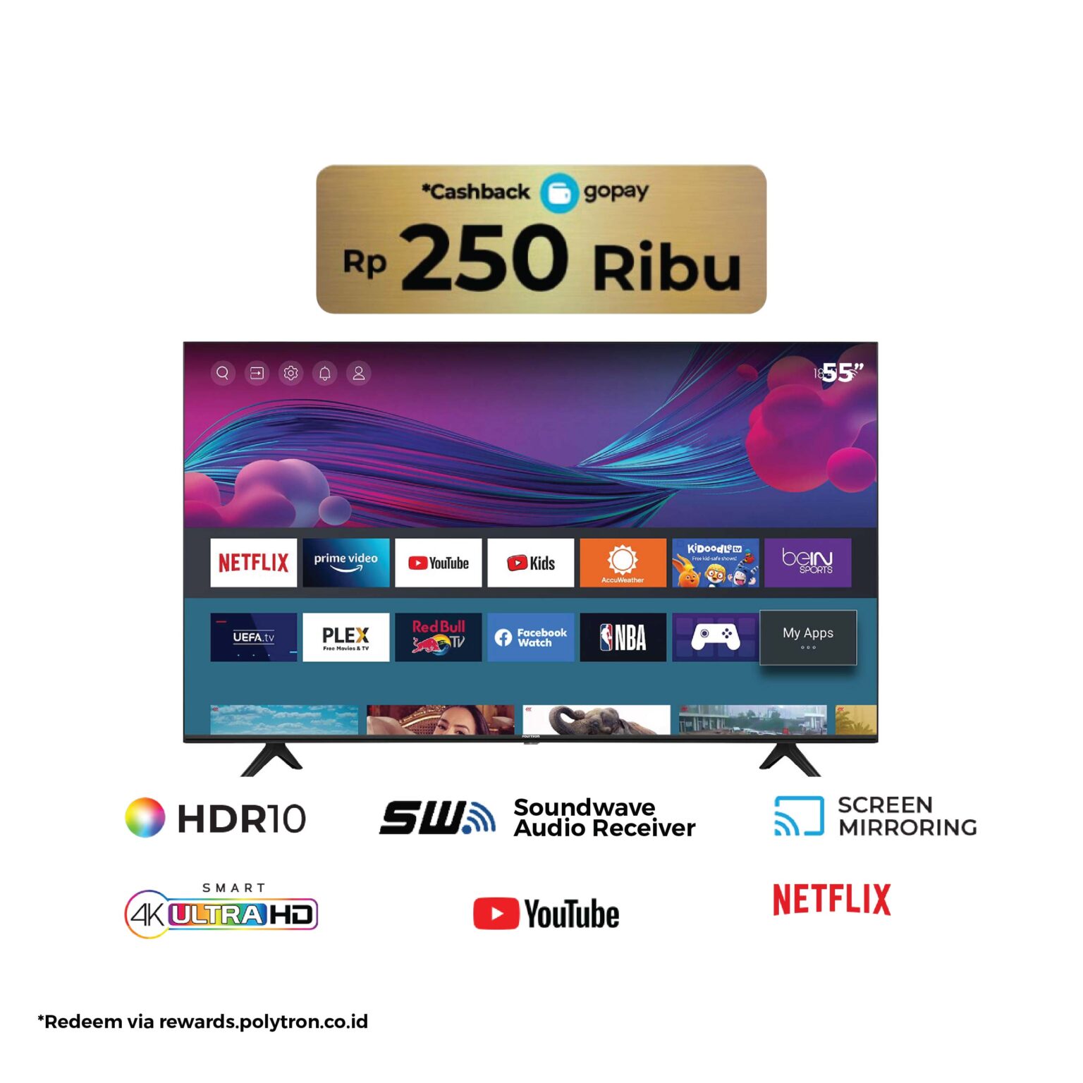 Harga TV Digital Polytron 24" PLD 24V1853 | LED TV Digital | Garansi 5th